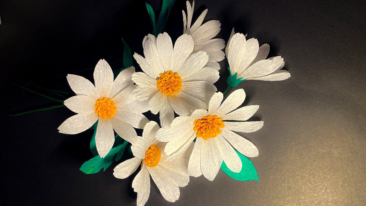 How to make Daisy Flower with crepe paper | DIY | Craft | home decor ...