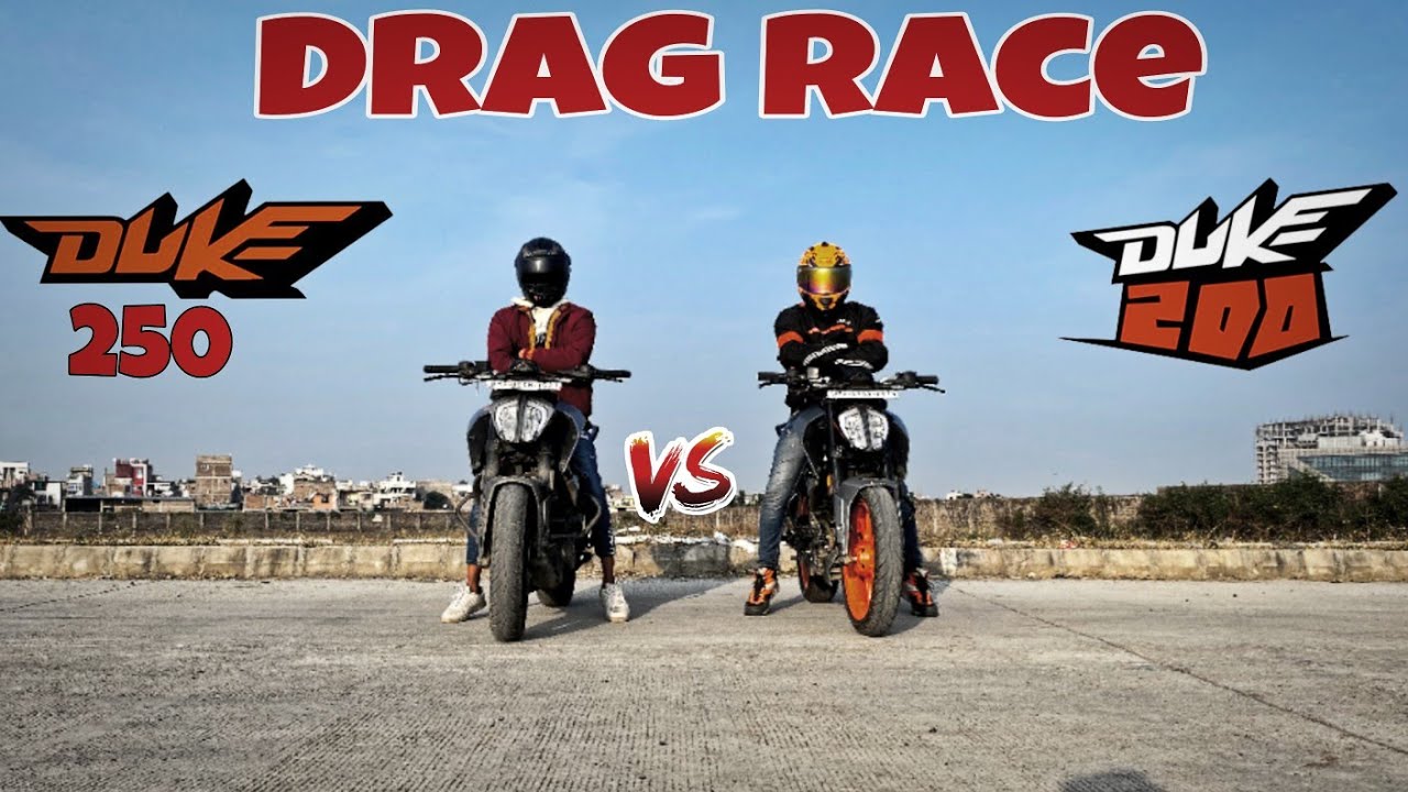 Drag Race|| Duke 250 Vs Duke 200|| KTM DUKE 250Vs Ktm duke 200 Ki Race ...