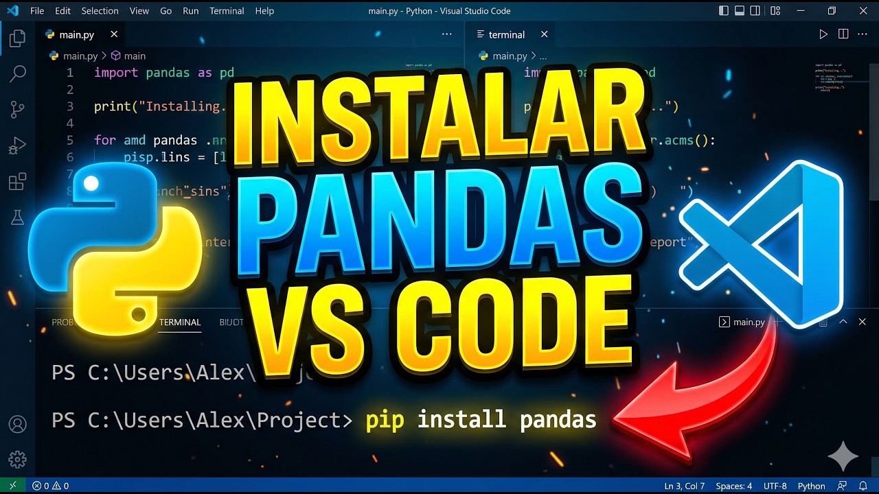 Cómo instalar pandas en Visual Studio Code paso a paso - YouTube