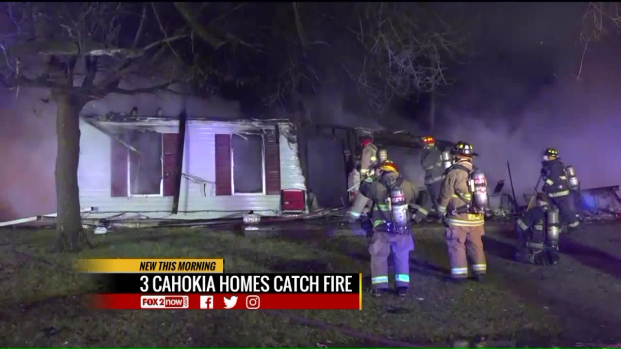 Three Cahokia homes damaged in fire - YouTube