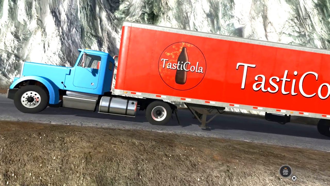 BeamNG Drive - 4x2 Semi Truck Transporting Tasty Cola on the Cliff ...