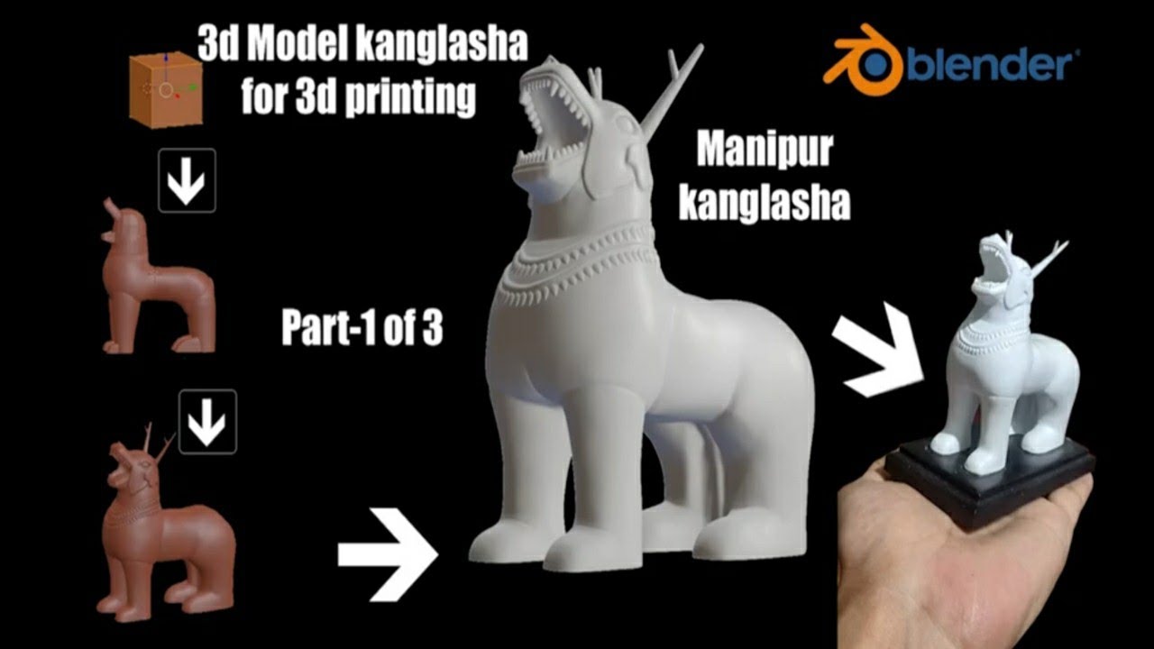 Manipur Kanglasha 3d model Time-Lapse video part 1/3 - YouTube