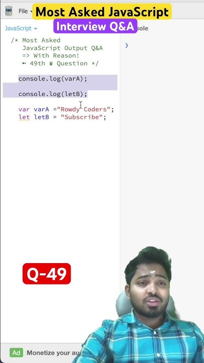 Q 49 Most Asked Javascript Output Question Frontend Interview Javascript Youtube