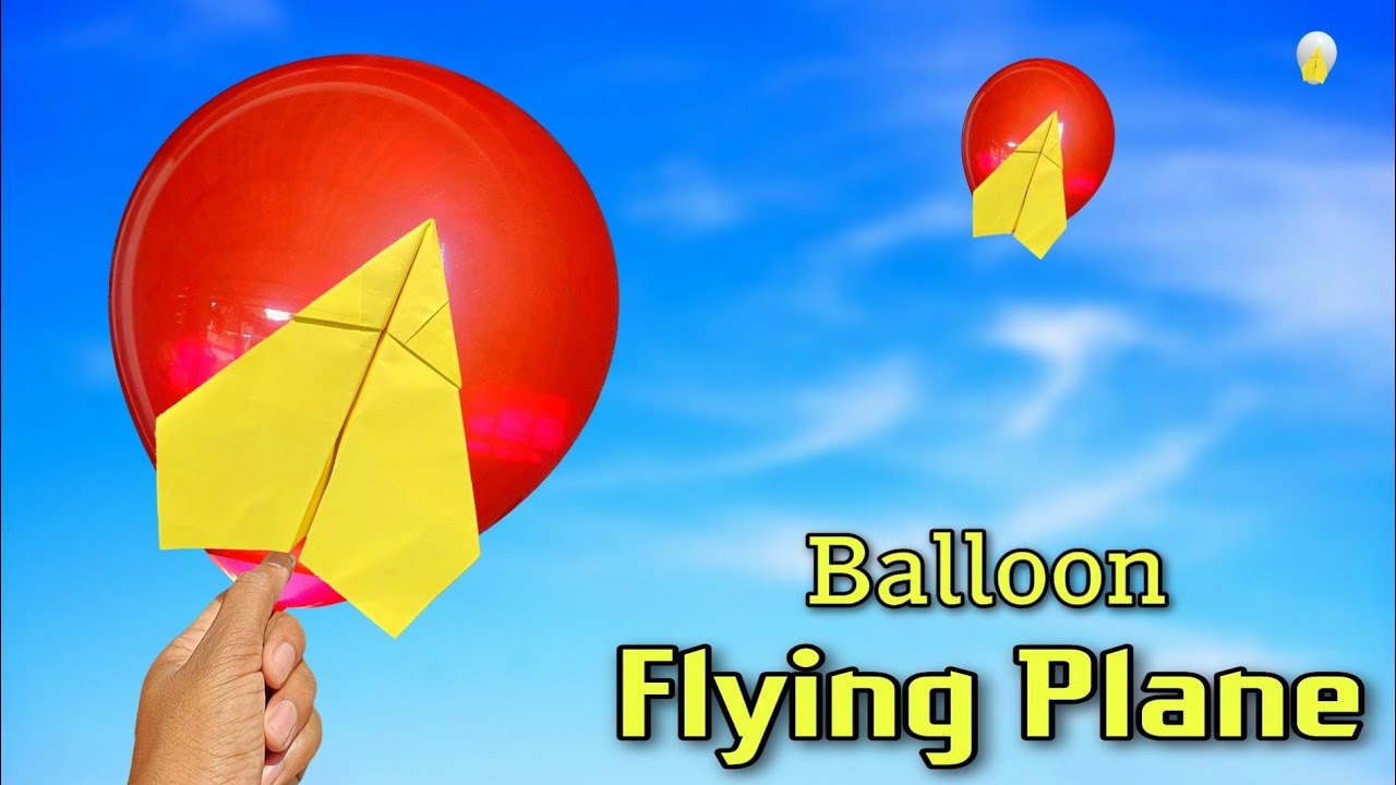 how to make balloon palne rocket, flying balloon plane, paper plane ...
