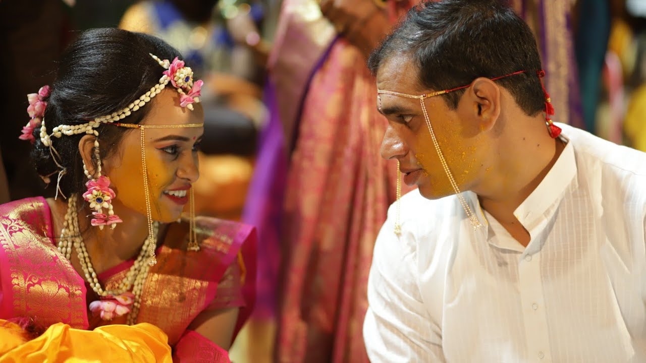 Dr Prajakta And Ambadas Engagement and haladi highlight - YouTube