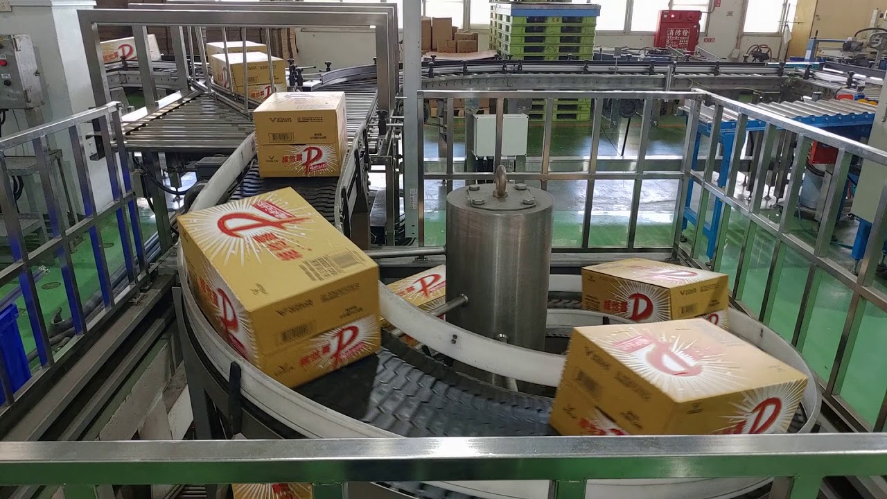 NEXUS Spiral Conveyor - Carton Boxes Handling (Soda Drinks) - YouTube