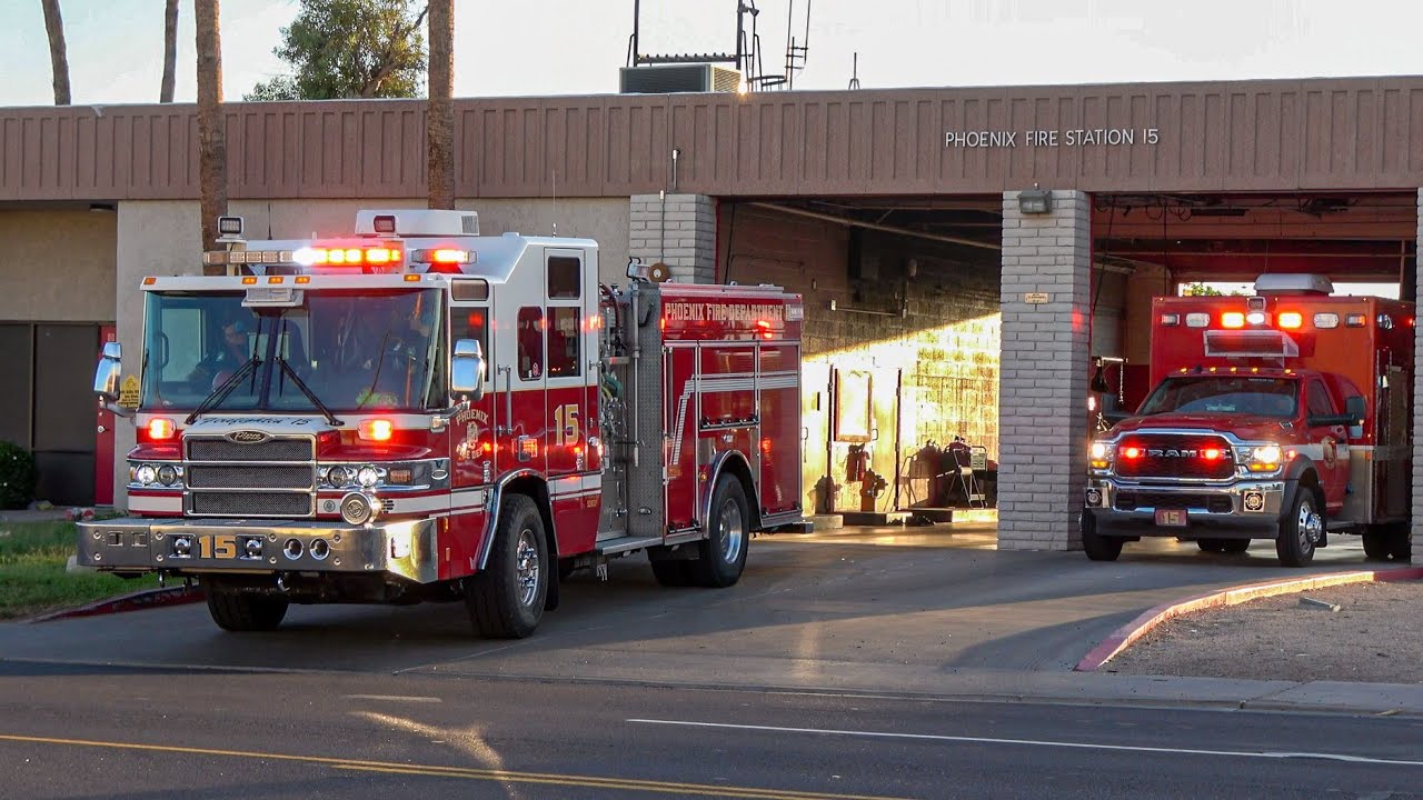 PHXFD. Engine 62, Rescue 62 & Engine 15 & Rescue 15 - YouTube