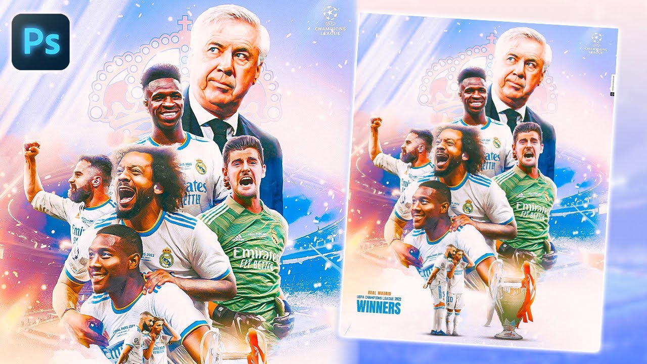 REAL MADRID Champions League | Football Poster Design | Photoshop ...