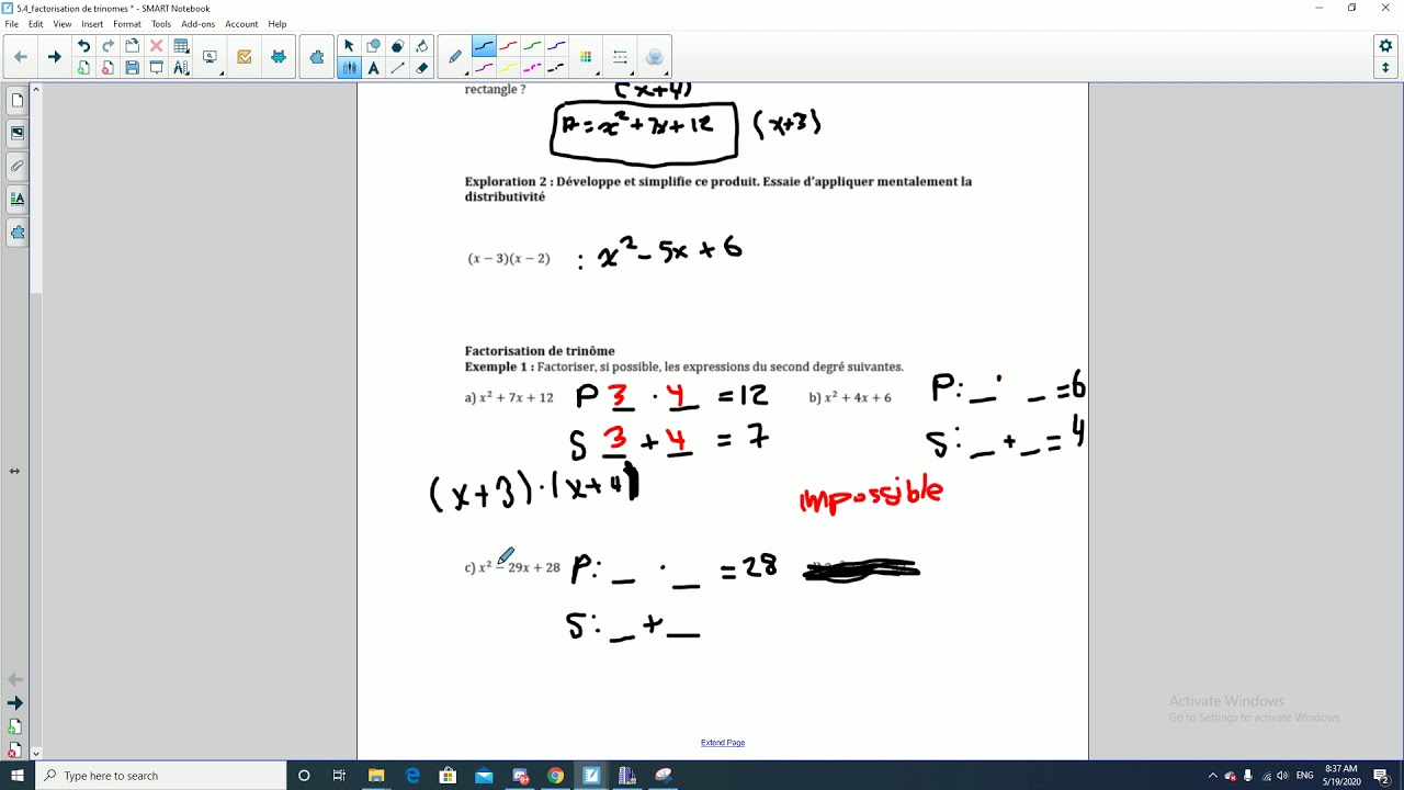 factorisation de trinome - YouTube