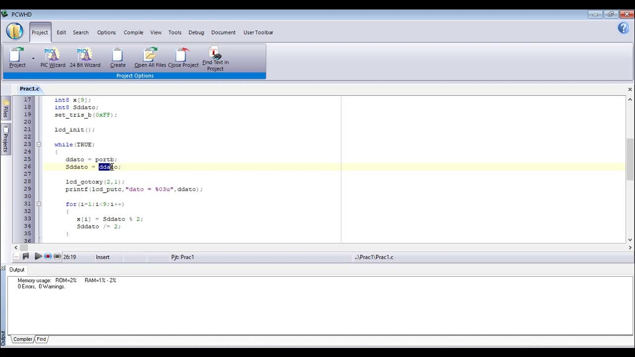 Practica 1: Control de la pantalla LCD LM016L - YouTube