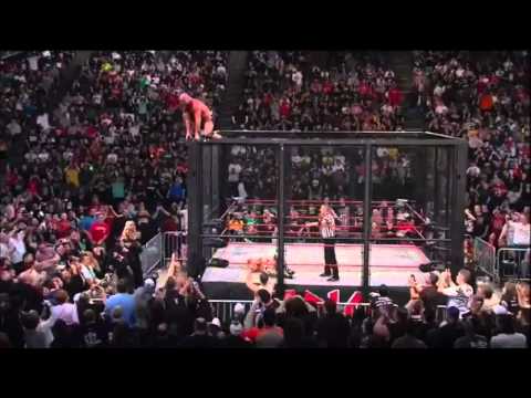 Kurt Angle   Moonsault off the Steel Cage