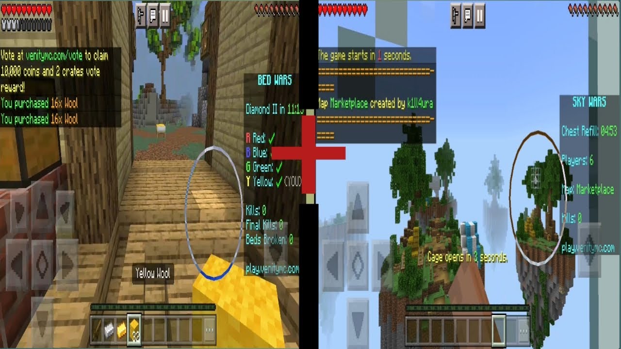 Main Minecraft Server Venity Network Bedwars + Skywars MCPE #1 - YouTube
