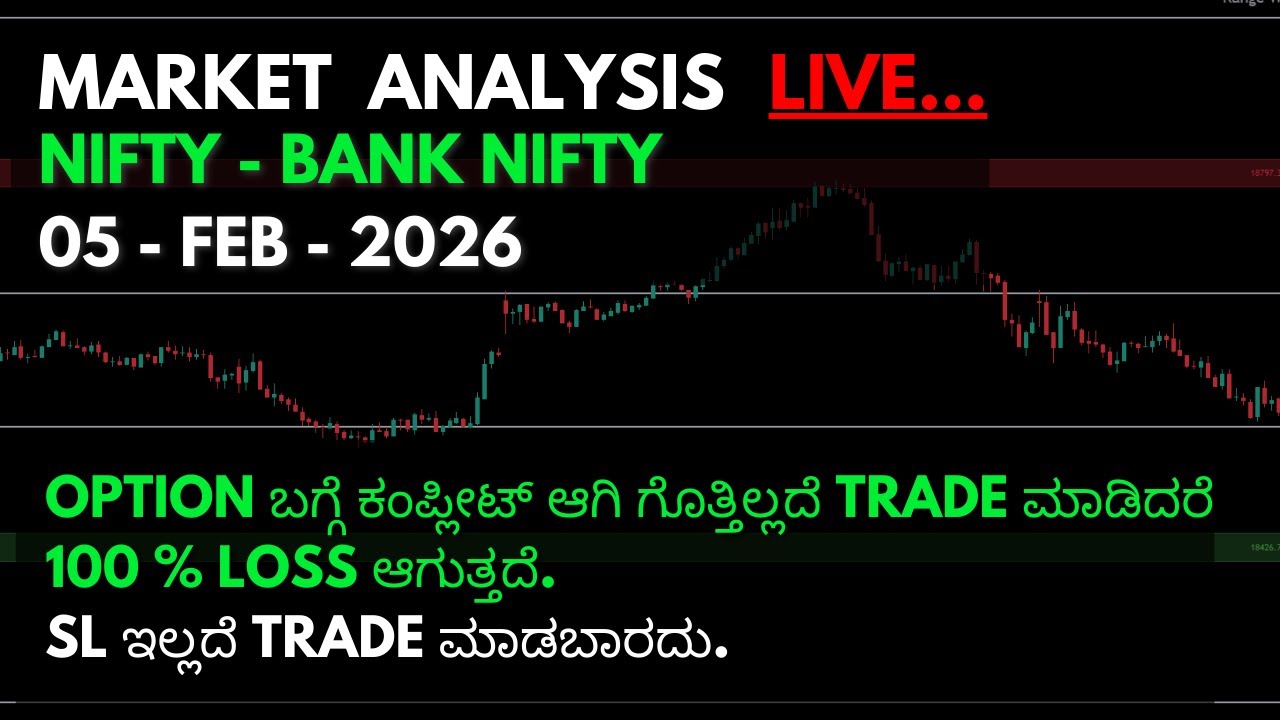 Nifty & Bank nifty with S.R Level Live ಕನ್ನಡದಲ್ಲಿ 05 - Feb - 2026 ...
