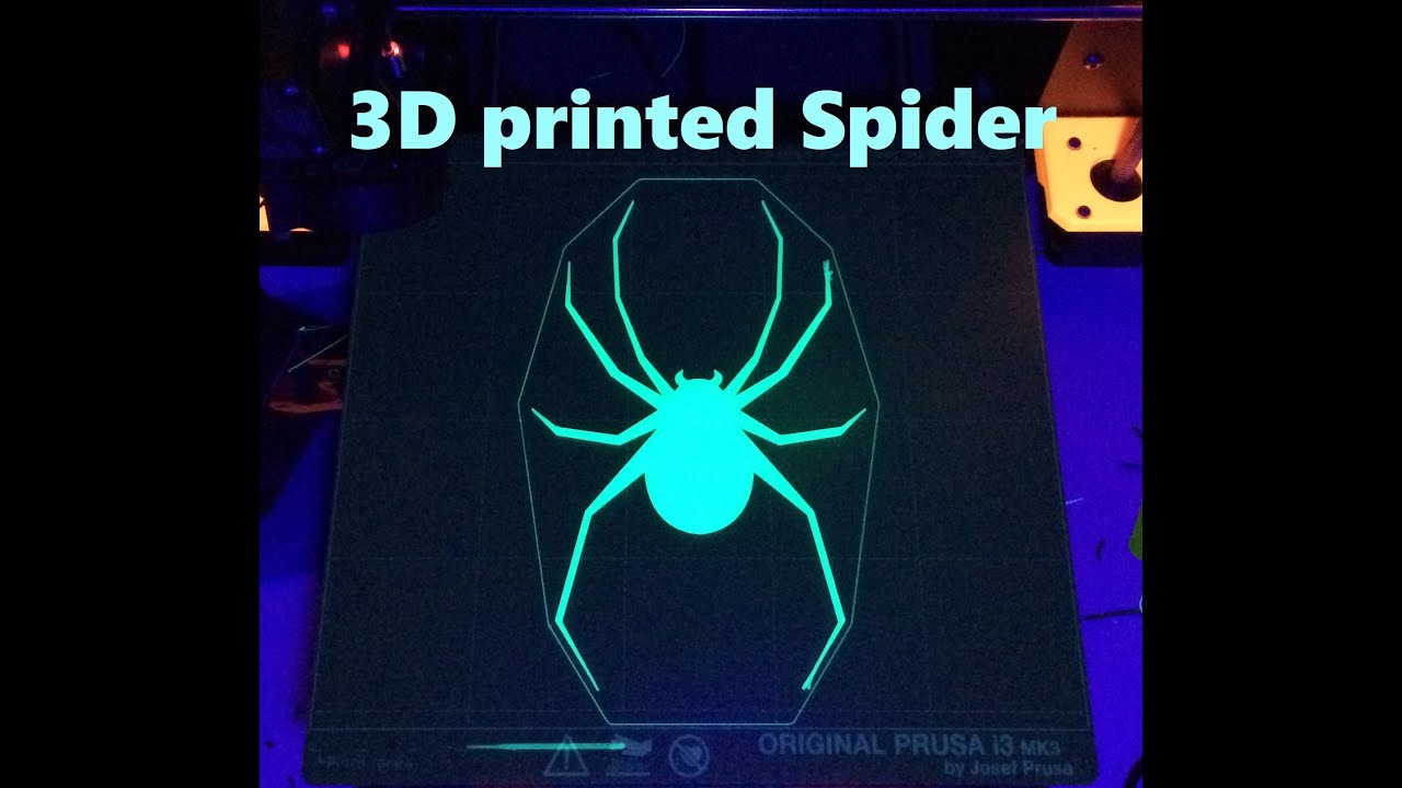 Creepy Spider 3D print - Fluorescent Halloween Decorations - YouTube