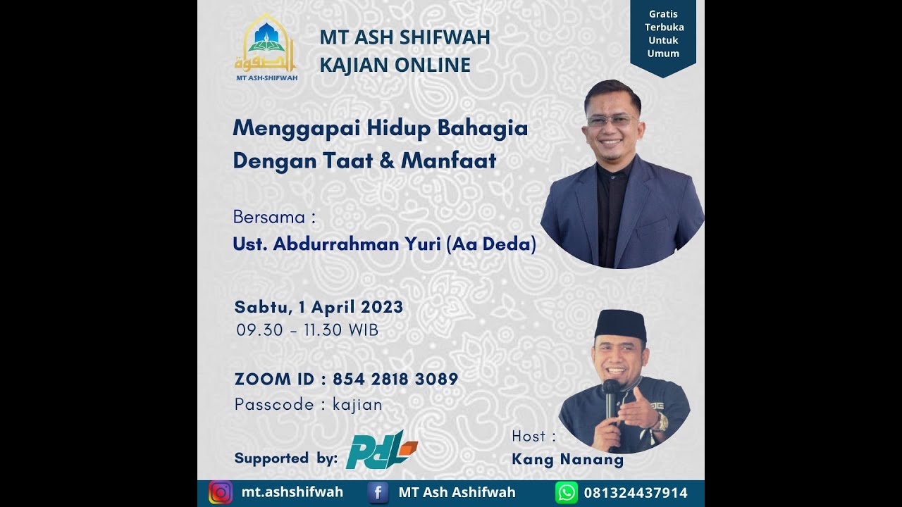 Ust. Abdurrahman Yuri (Aa Deda) - "MENGGAPAI HIDUP BAHAGIA DENGAN TAAT ...