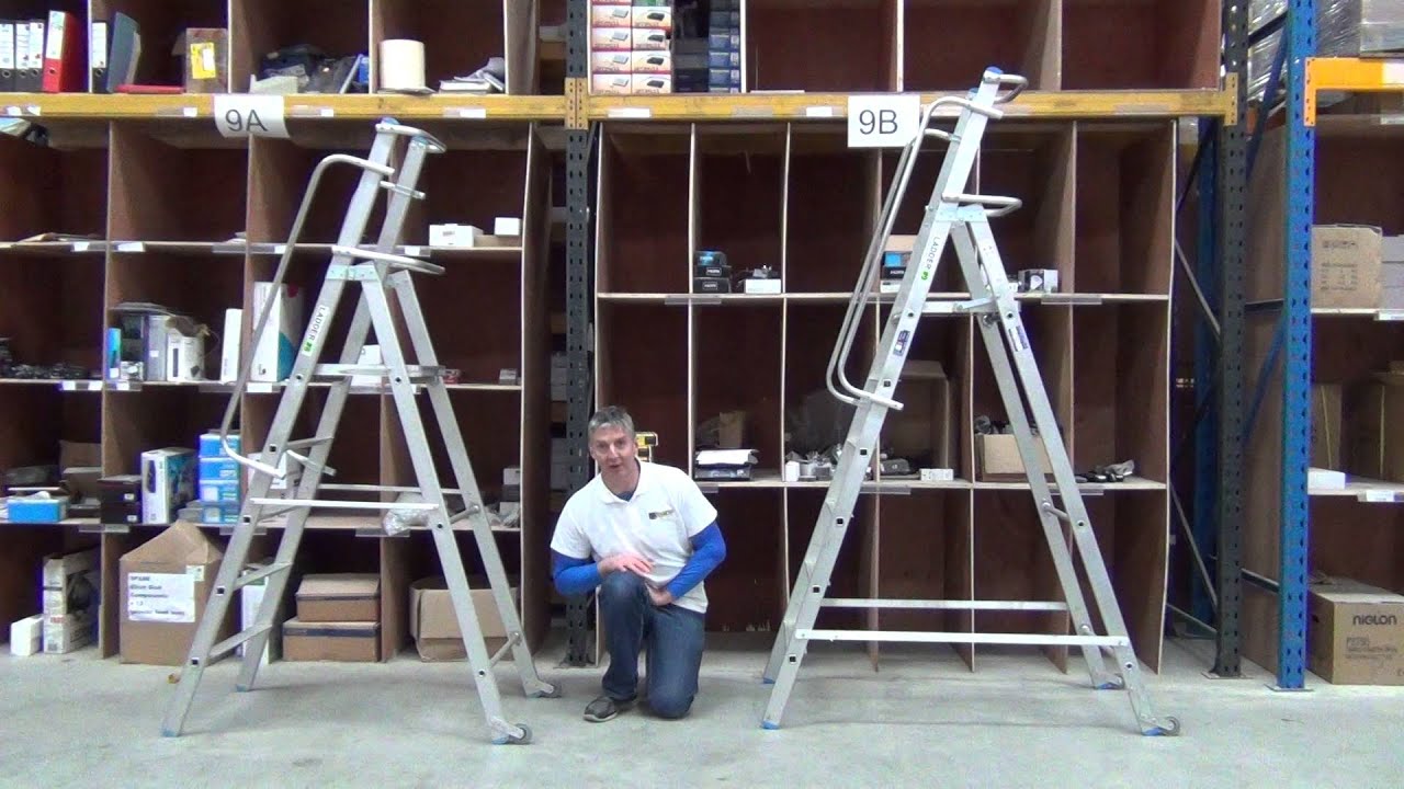 Heavy Duty Warehouse Platform Step Ladder | Stradbally Ladders - YouTube