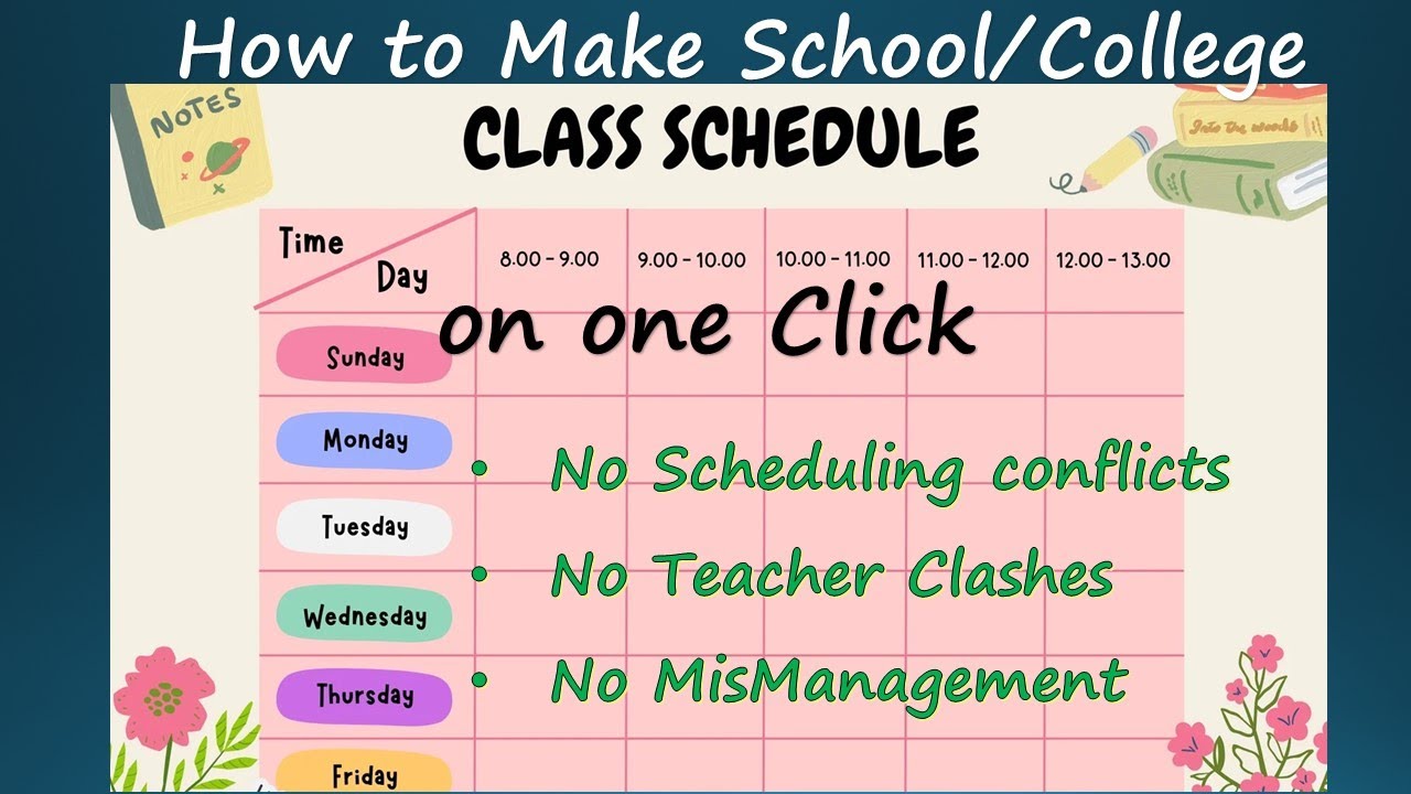 Make School/College Time Table by one Click | AI School Time Table ...