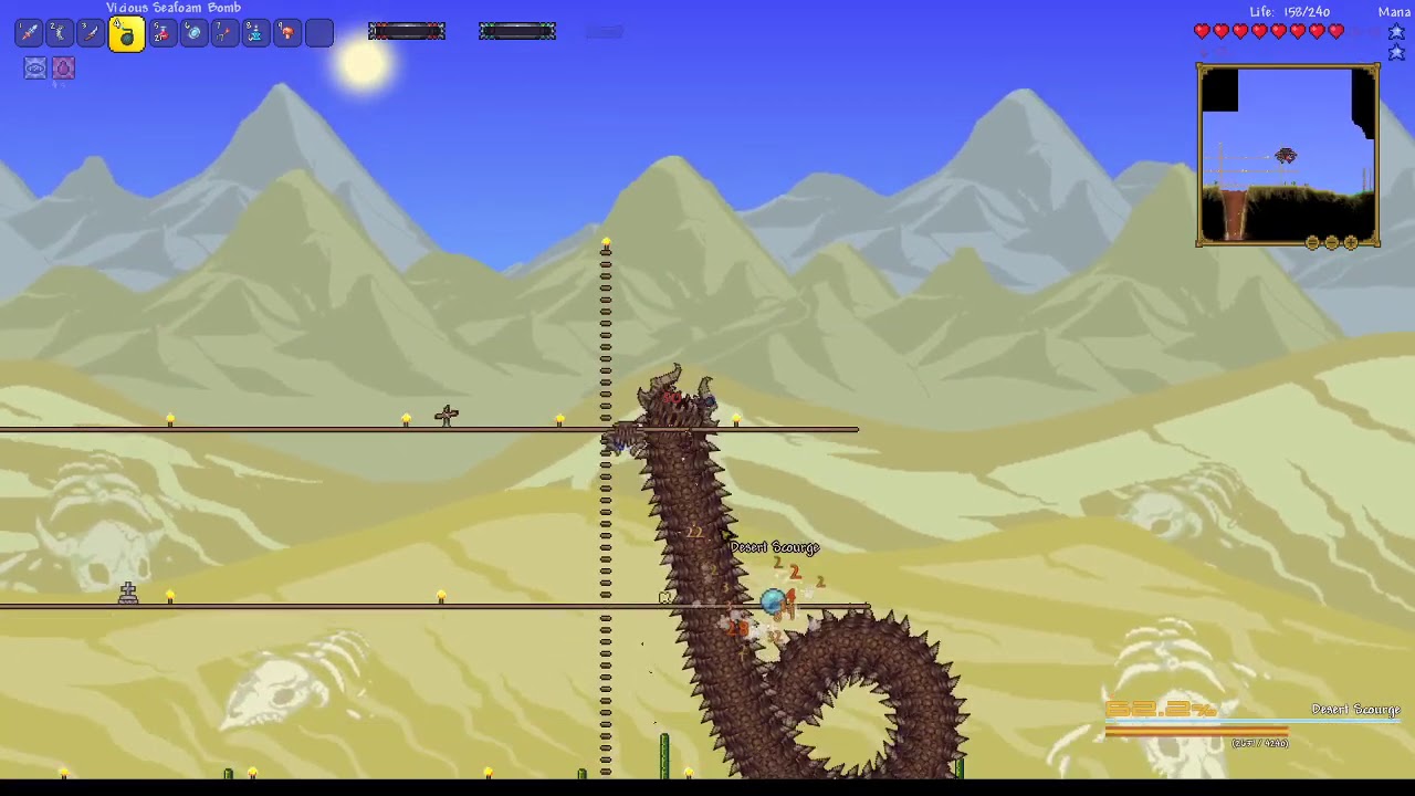 Terraria calamity mod how to beat Desert Scourge - YouTube