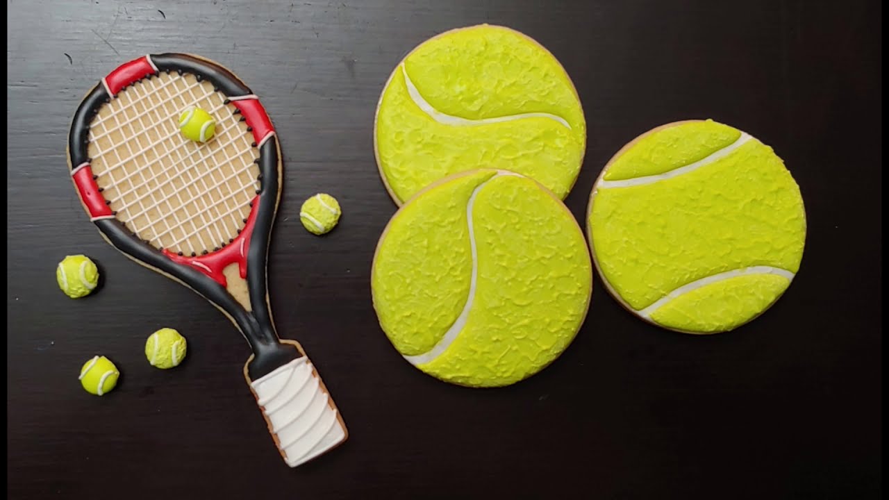 Tennis Racquet and Tennis Balls Cookies - How to Decorate - YouTube