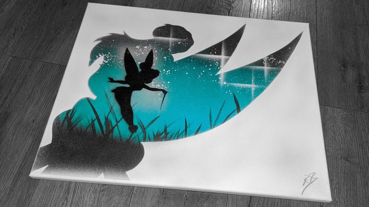 Tinkerbell inspired Faerie spray paint art. RBSprayart - YouTube