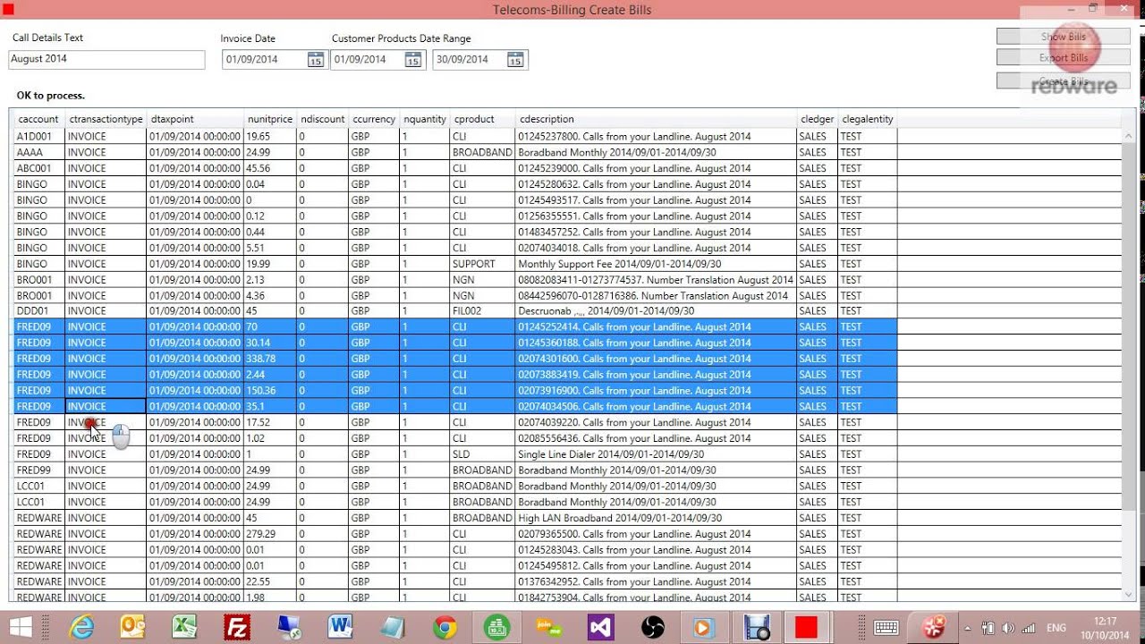 Telecommunications Billing Client - Billing Run - YouTube