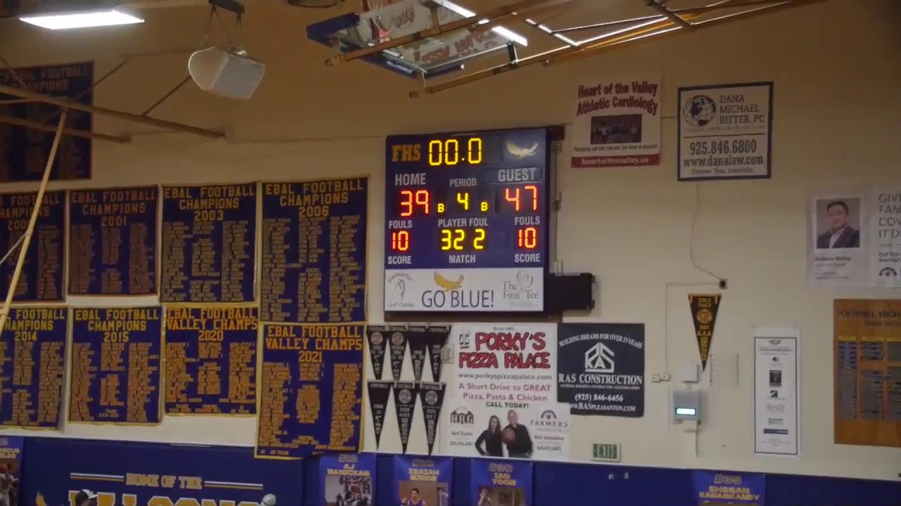 Amador Valley High School Boys Varsity Basketball vs. Foothill (Live ...