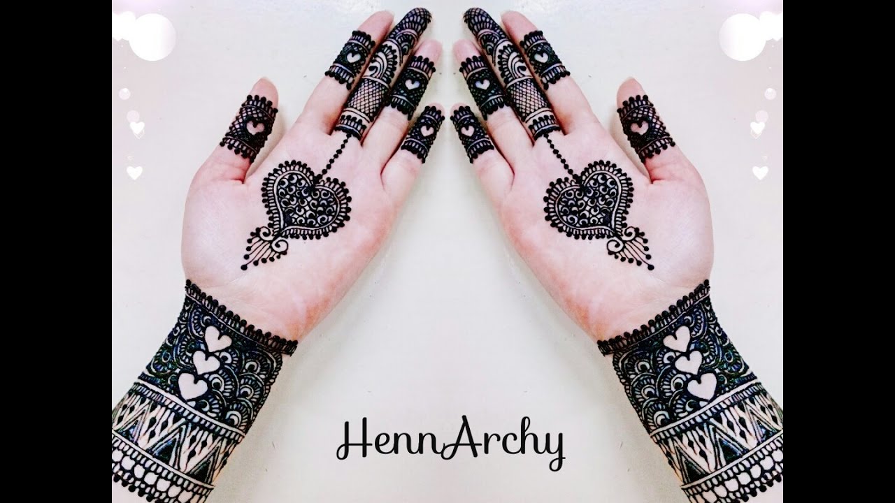 Cute Hearts Henna Design for hands ||Step by step|| By HennArchy - YouTube