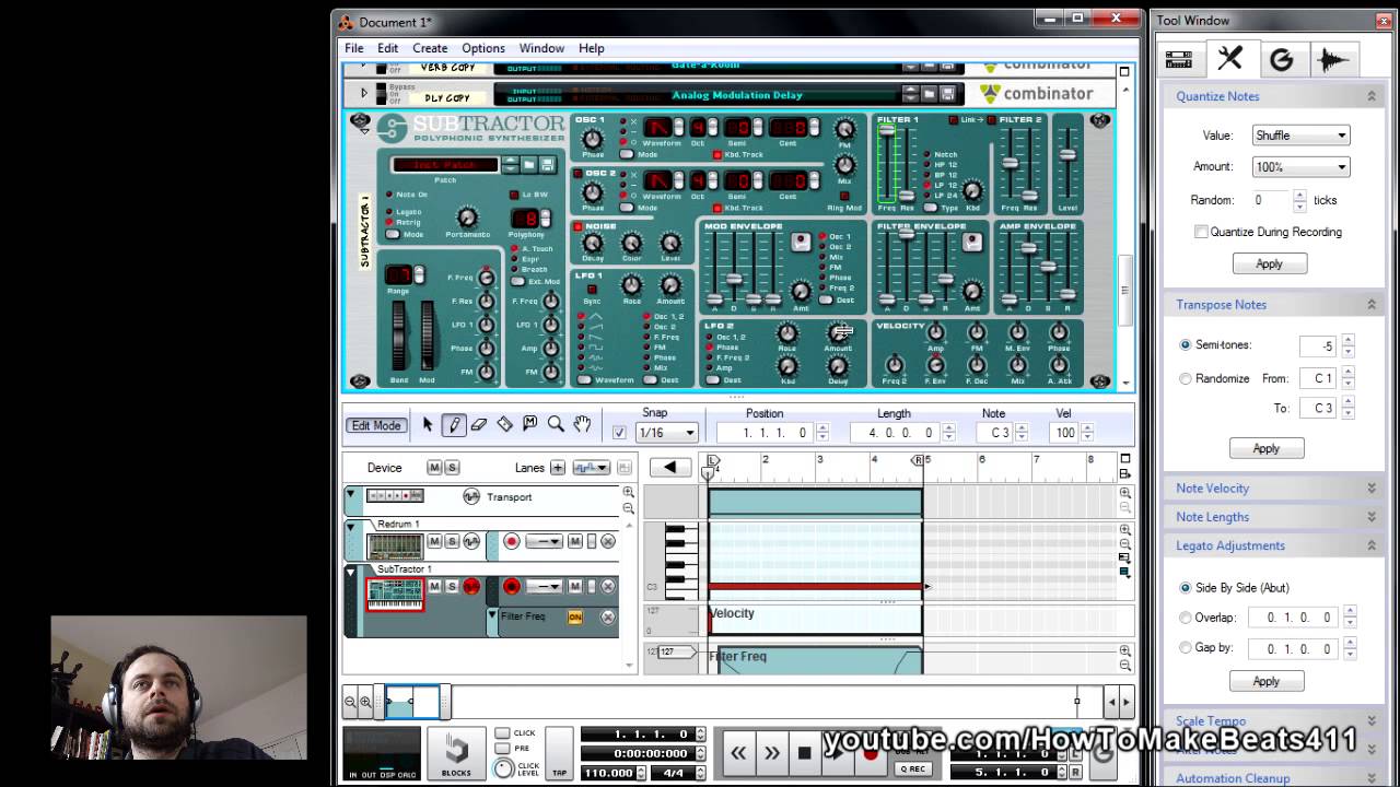 Creating Sweep FX using the Subtractor synth in Reason - YouTube