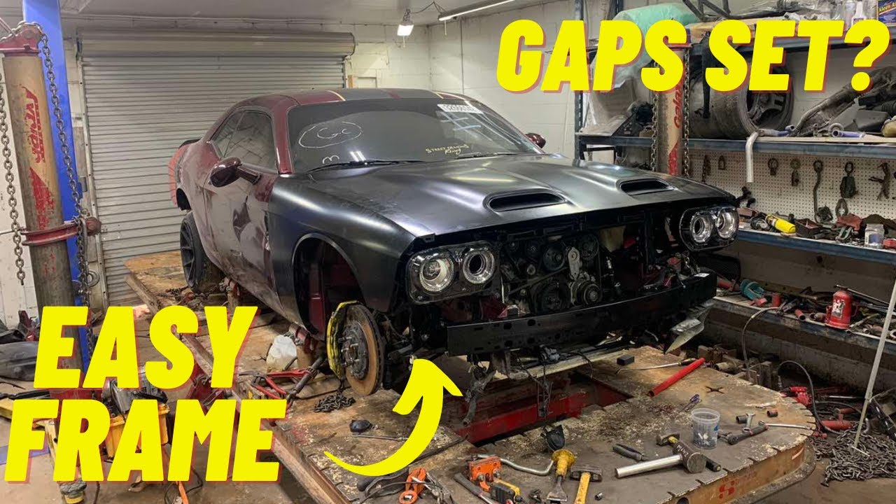 REBUILDING A 2018 HELLCAT FRAME PULLED AND TEST FITTING Part 4 - YouTube
