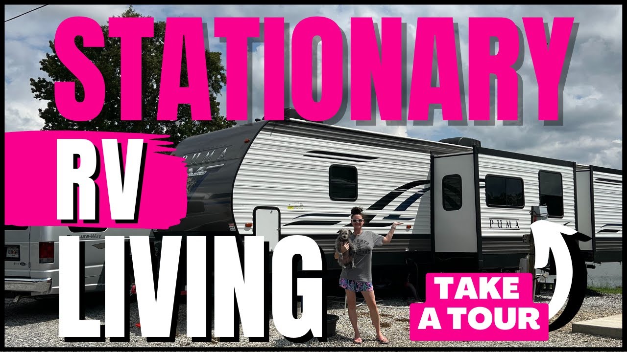 Full Time STATIONARY RV Living TOUR BTS Female Digital Nomad - YouTube