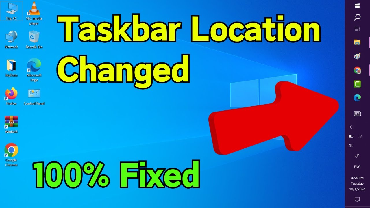 How to Change taskbar Location || How to Change Taskbar Right Left ...