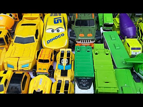 Yellow vs Green Transformers Carbot トランスフォーマー 變形金剛 Membersihkan Mainan ...
