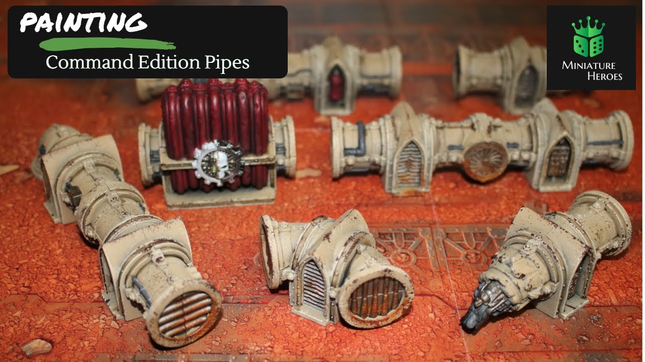Painting Warhammer 40K Command Edition Expansion Terrain Pipes - YouTube