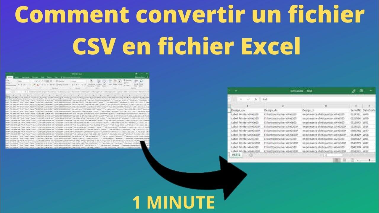 comment convertir un fichier au format csv en excel - YouTube