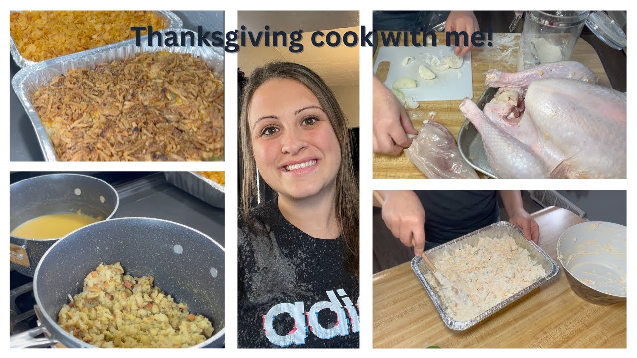 Thanksgiving dinner cook with me | Cooking a turkey for the first time ...