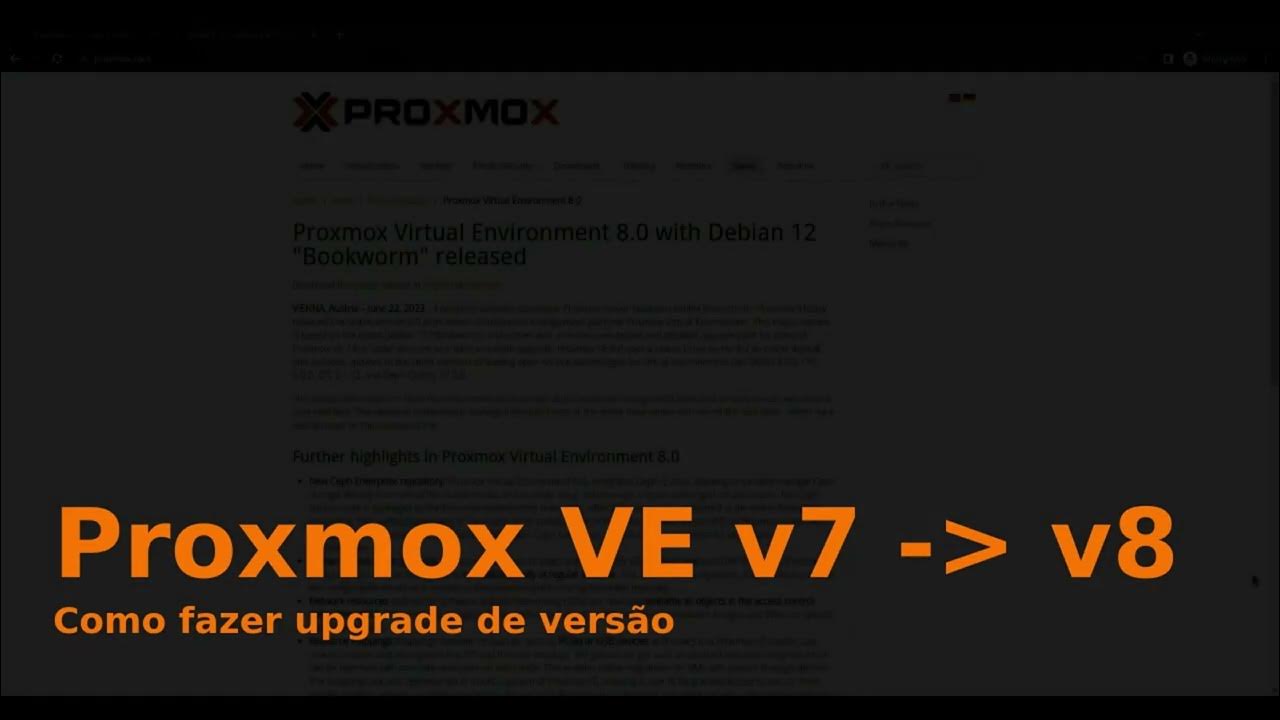 PROXMOX Upgrade v7 - v8 - YouTube