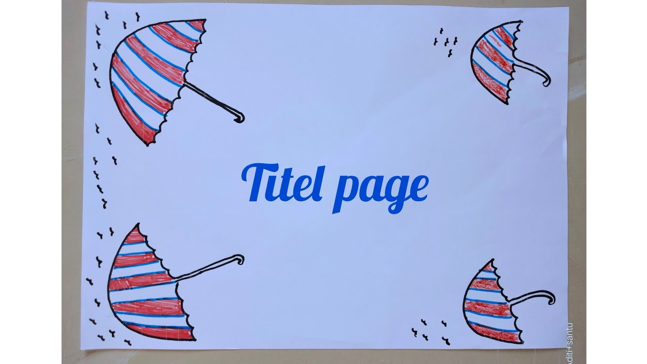 Titel page drwaing/A4 sheet drwaing/school project design/friend khata / assignment - YouTube