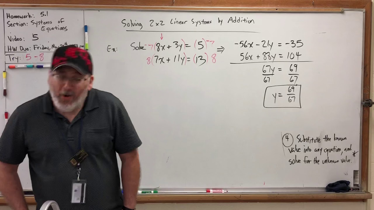 HW 5 1 Systems Of Equations 5 Solving A 2x2 System By Addition Part HW 5 1 Systems Of Equations 5 Solving A 2x2 System By Addition Part