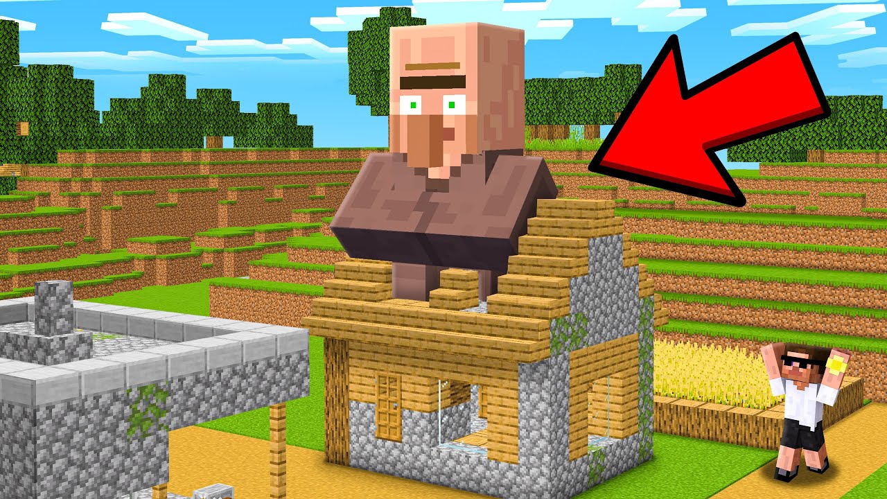 This Giant Villager Destroy My House in Minecraft.. - YouTube
