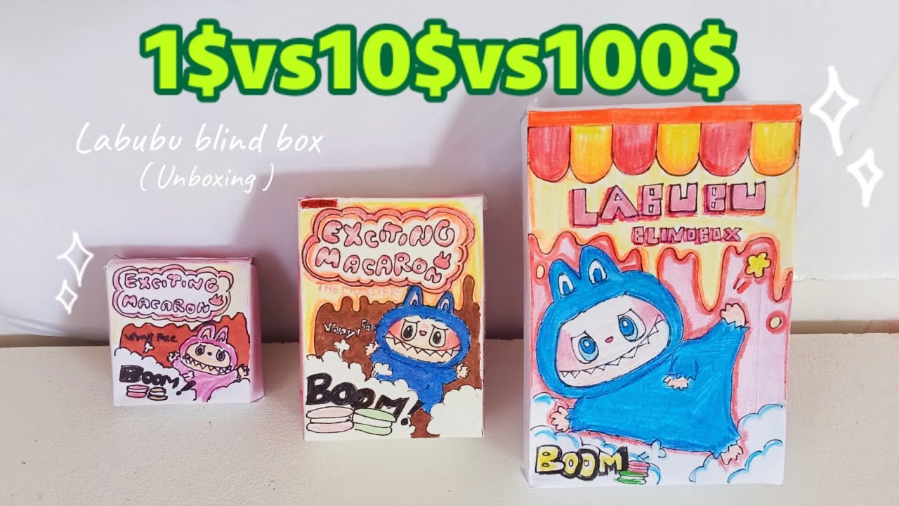 Paper diy 🎀|| Labubu 1$vs10$vs100$ blind box unboxing *asmr* video ...