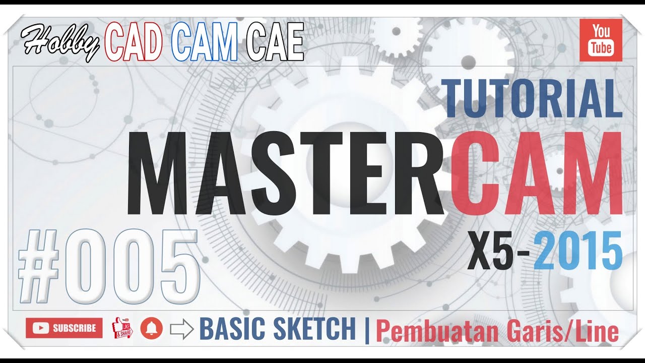 TUTORIAL MASTERCAM | 005 Membuat Garis - YouTube