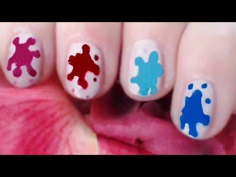 Paint Splatter Nail Art - YouTube
