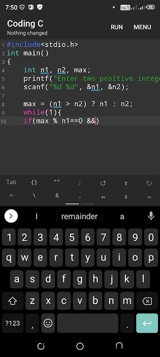 C program to find LCM of two numbers using while and if. - YouTube