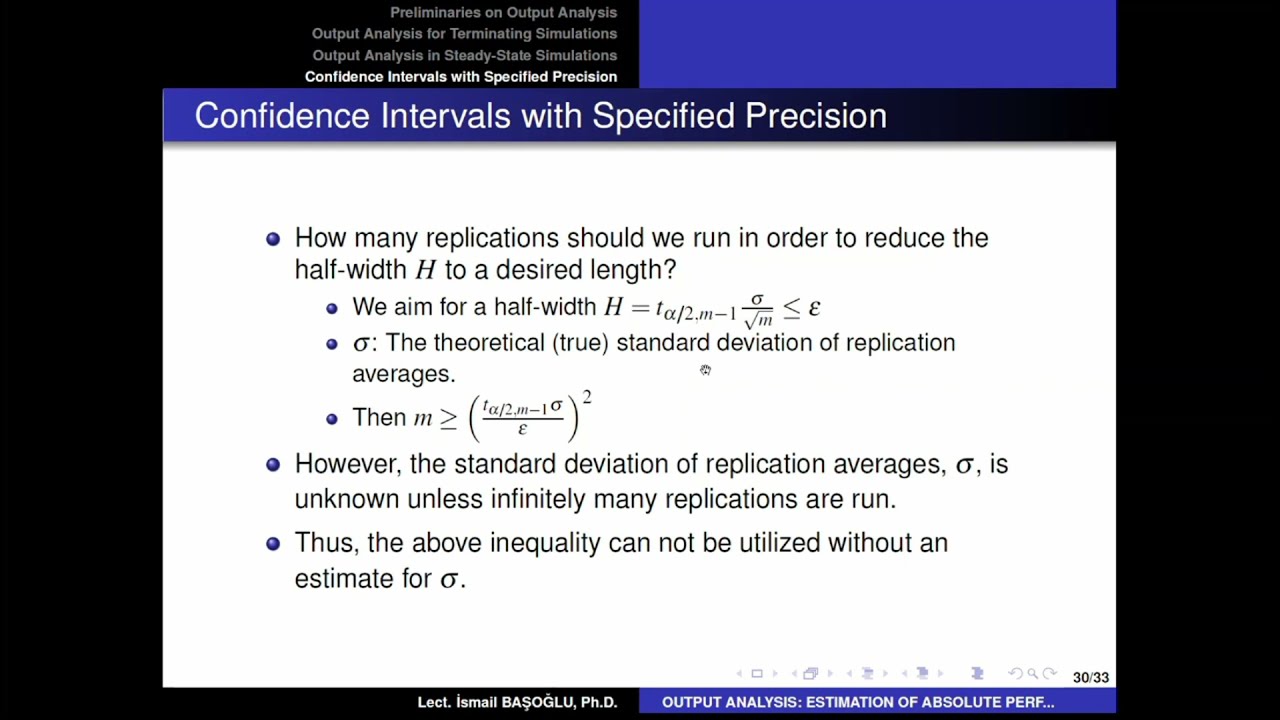Simulation Modeling 94 Confidence Intervals with Specified Precision ...