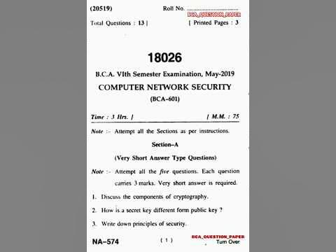 BCA 5th sem 2019 question paper computer networks #ccsu #exam #bca #bsc ...