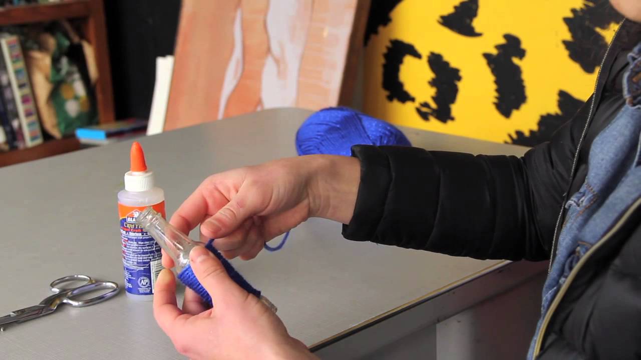 How to Decorate Bottles With String : Fun & Decorative Crafts - YouTube