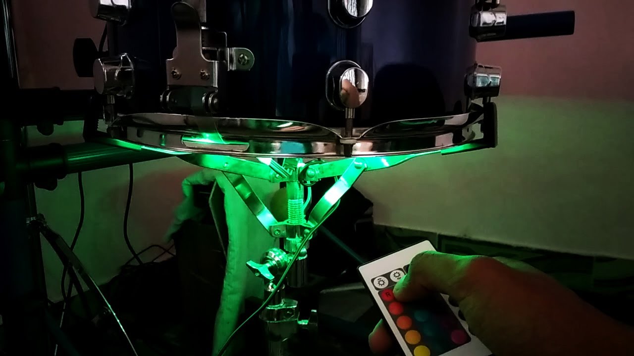 Install RGB LED Light Strip To My Snare Drum - YouTube