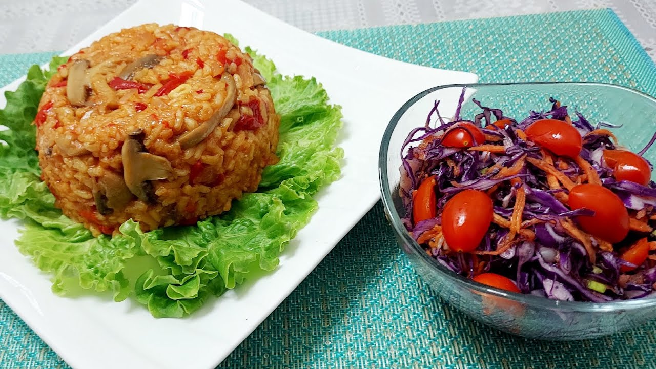 Pilaf de orez cu ciuperci, de post, fără prăjire în ulei # ...