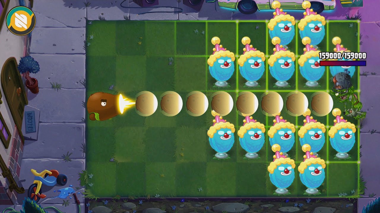 Pvz 2 Multiple Plants Level 1 Vs Drowned Buckethead Zombie 159000 Hp ...