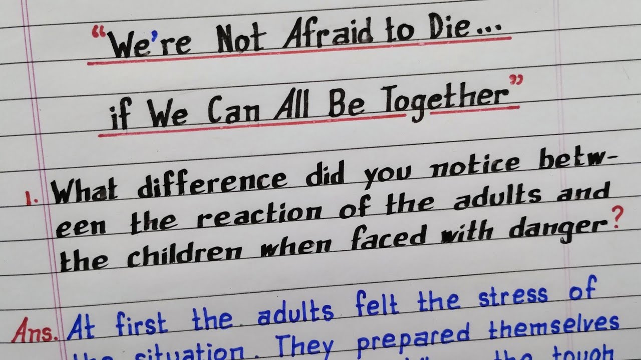 What difference did you notice between the reaction of the adults and ...